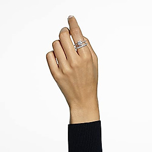 SWAROVSKI Stilla Ring Set, Zirconia, Rhodium Finish, Size 6
