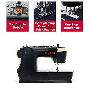 SINGER Heavy Duty 500 Classic Sewing Machine with Accessory Kit | Strong Motor with Enhanced Piercing Power, 23 Built-In Stitches, Full Metal frame, 1-step Buttonhole & LED Light