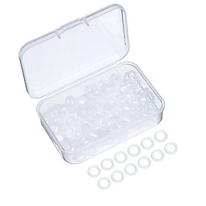 Sumind 200 Pieces O Ring Keyboard Clear Rubber O Rings Keyboard Dampeners with Plastic Storage Box for MX Switch and Mechanical Keys