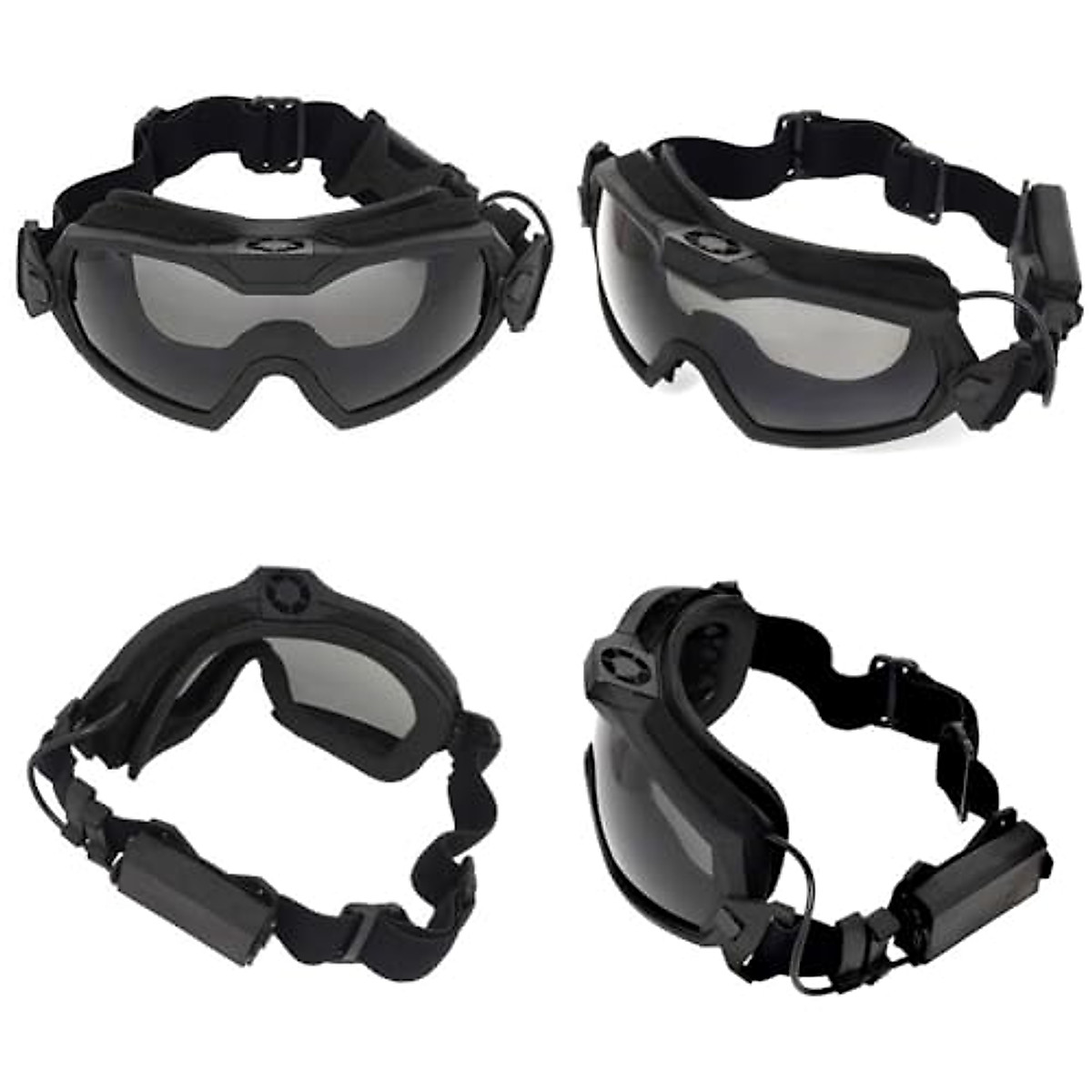 HANSTRONG GEAR Airsoft Goggles Anti Fog with Fan and Interchangeable Lens Military Shooting Safety Goggles & Glasses for Cycling Paintball Hunting Motorcycle BK