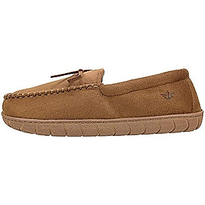 Dockers Men’s Moccasin Heritage Slipper, Dark Tan, MD Men's Size 7 to 8