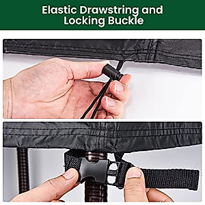 Mrrihand Round Patio Table Cover - Heavy Duty Outdoor Furniture Cover Waterproof Patio Furniture Covers for Outdoor Furniture Set, 84"DIAx28"H, Black