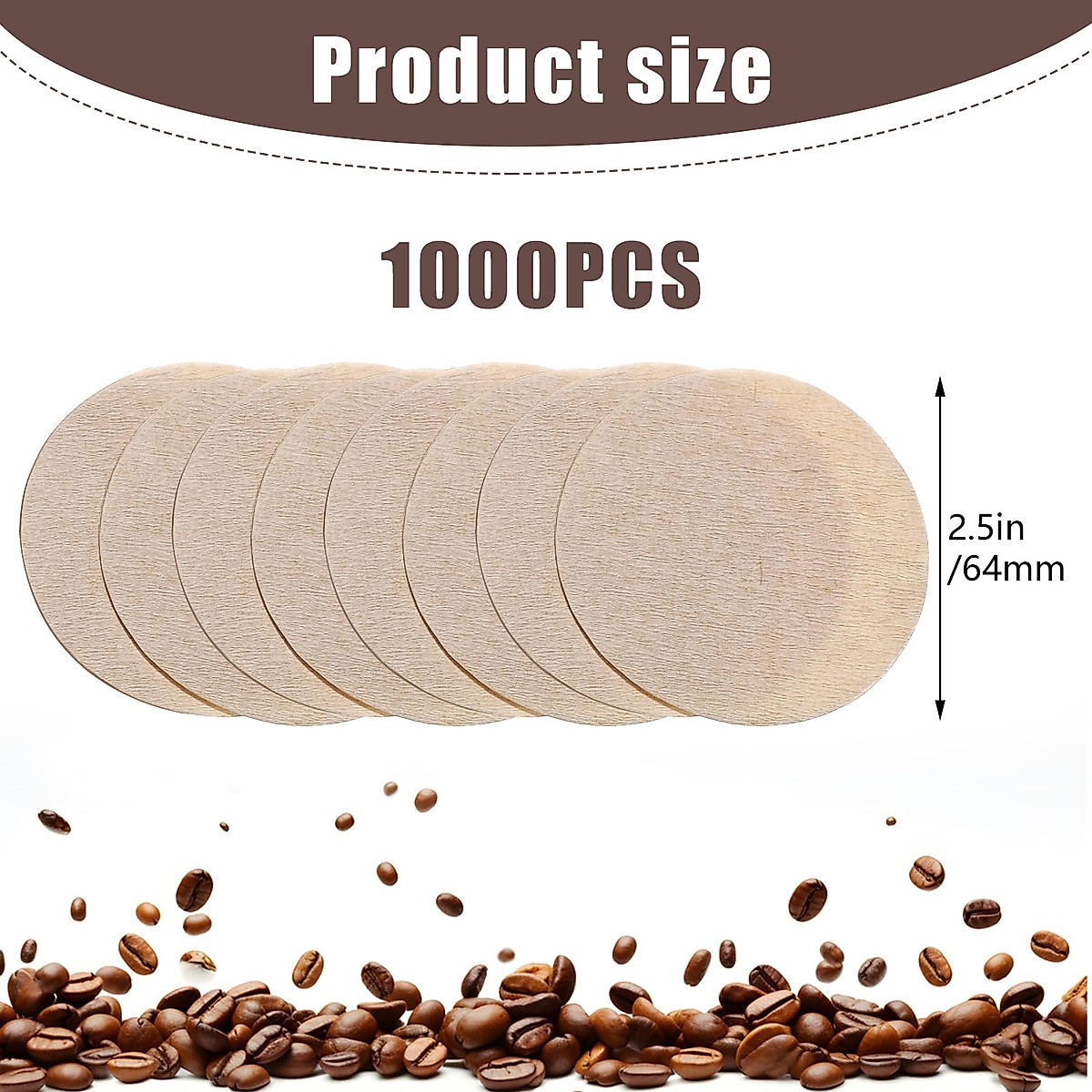 1000 PCS Unbleached Coffee Filters Unbleached Coffee Filter Paper Round Coffee Maker Filters Compatible with Coffee Tea Filters