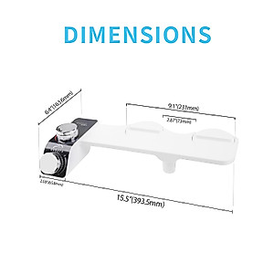 CUBETA Bidet Attachment for Toilet, Non-Electric Cold and Hot Water Bidet Toilet Seat Attachment with Adjustable Water Pressure and Temperature, Self-cleaning Dual Nozzles