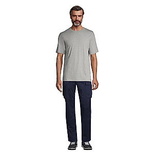Lands' End Mens Short Sleeve Supima Tee Light Gray Heather Regular XX-Large