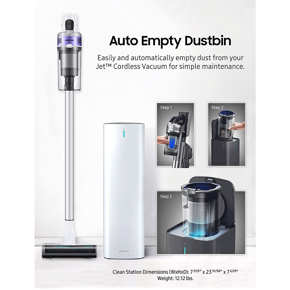 Samsung 70 + CS Bundle Jet Cordless Stick Vacuum, Violet