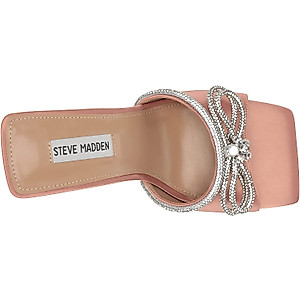 Steve Madden Women's Embellish Heeled Sandal, Blush Satin, 7