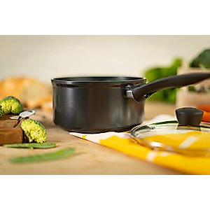 Kuhn Rikon Easy Induction 3-Piece Saucepan Set, ALUMINIUM, Black,, 18 x 20.5 x 48 cm