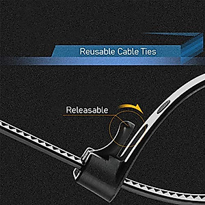 Helonge Reusable Zip Ties, 100 Pcs Assorted Fastening Cable Zip Ties 6" 8" 10" 12" Four Length Heavy Duty Nylon Self Locking Wire Ties