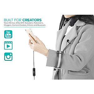 Movo LV1-DI High Fidelity Digital Lavalier Omnidirectional Clip on Microphone for iPhone with MFi Certified Lightning Connector Compatible with iPhone, iPad, iPod, iOS Smartphones and Tablets