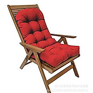 AYGJKIE Rocking Chair Cushion Pad, Water Resistant Patio Chair Cushion Outdoor Chair Cushion Seat and Back, Floral Patio Furniture Cushion with Tie (Color : Red, Size : 110x50cm)