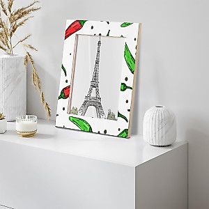 Pardick Chilli Peppers 4x6 Picture Frame, Green Red Chilli Wooden Photo Frames for Tabletop and Wall Display, Picture Frame Home Office Decor