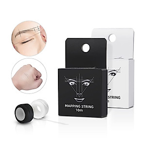 Premium Eyebrow Mapping String for Microblades Ink-Containing Easy to Draw Straight Lines and Create a Clear Eyebrow Positioning Chart 10M (White)