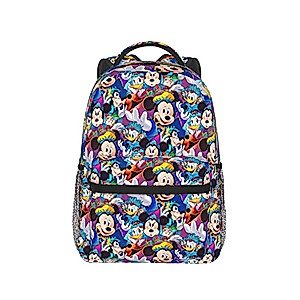 Cmrtilseem Mickey Backpack Girl's Boy's Adult's 16 Inch Double Strap Shoulder Light Weight Bookbag Water Resistant Travel Laptop Backpack
