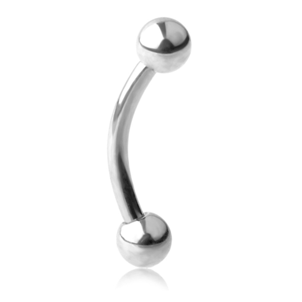 Ruifan Lot of 10 Eyebrow Piercing Jewelry Curved Barbell with Ball Kit Eyebrow Tragus Lip Ring 16g 16 gauge 8mm