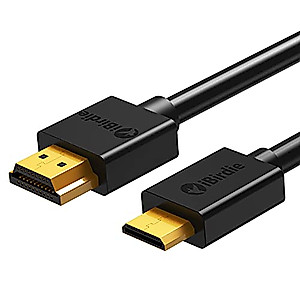 iBirdie Mini HDMI to Standard HDMI Cable 6 Feet (do HDMI to Mini HDMI) Ultra High Speed 18Gbps Support 4K HDR Compatible with Sony XR500 Nikon D500 D810 Canon XA40 XA50 XA55 Raspberry Pi Zero