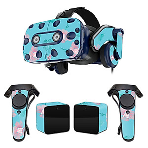 MightySkins Skin Compatible with HTC Vive Pro VR Headset - Water Flowers | Protective, Durable, and Unique Vinyl Decal wrap Cover | Easy to Apply, Remove, and Change Styles | Made in The USA