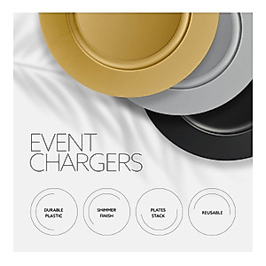ELEGANT DISPOSABLES 13'' Party Chargers Large Plates & Platters Great for Elegant Party's Weddings Tableware Great for Serving dish Gold Pack of 12