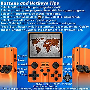 RGB20S Handheld Game Console 3.5 inch Retro Games Consoles Classic Emulator Hand-held Gaming Console Hand Held Video Games System Yellow