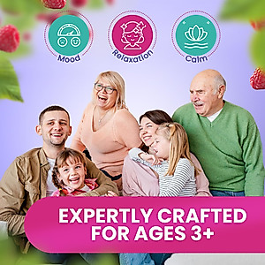 Sugar Free Magnesium Gummies - Calming Anti-Stress Gummies, Magnesium Supplement to Support Stress Relief, Sleep, Heart Health, Nerves, Muscles and Bones, Kids, Adults, Vegan, High Absorption, Non-GMO