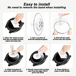 Nxtudy Screen Protector Compatible with Galaxy Watch 5 Pro, 【4+2Pack】 HD Tempered Glass Protective Film and Hard PC Bumper Case for Samsung Galaxy Watch 5 Pro, Face Cover for Samsung Watch 5 Pro 45mm