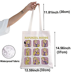 BWWKTOP Princess Tangled Tote Bag - Rapunzel Moods Gift Shoulder Bag