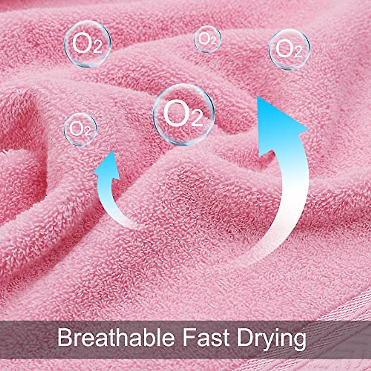 PiccoCasa Hand Towels for Bathroom 13 x 29 Inches 100% Cotton (6 Pack), Soft & Highly Absorbent Oversized Cotton Guest Towels for Hotel Spa, Face Towels Washcloth Pink