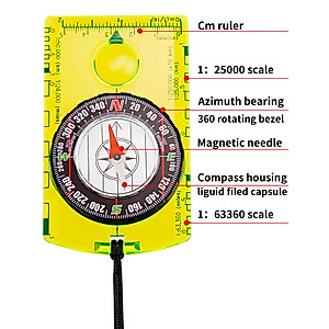Gejoy 6 Pieces Navigation Backpacking Compass Orienteering Hiking Compass Map Reading Compass for Scout Kids Outdoor Camping (Style 1)