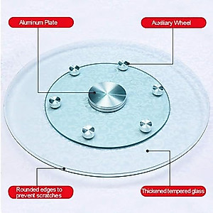 Large Dining Table Turntable, Round Clear Tempered Glass Lazy Susan Rotating Turntable Tray, for Banquets Party Family Dinners Large Swivel Serving Plate ( Color : Clear , Size : 50cm (20inch) )