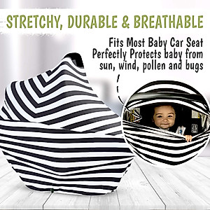 KeaBabies Diaper Backpack & Car Seat Canopy Cover - Multi Use Nursing Cover For Breastfeeding - Best Travel Bag and Cover For Outdoor - Baby Essentails For Newborn Baby