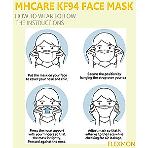 (Pack of 20) Korea Black Disposable KF94_ Face Mask, Unisex, 4-Layer Filters Breathable Comfortable, Adjustable Strap, Nose Mouth Covering Dust Mask Made in Korea.