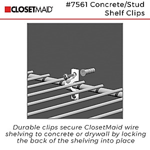 ClosetMaid 7561 Shelf Clips for Concrete Installation, 12-Pack , White
