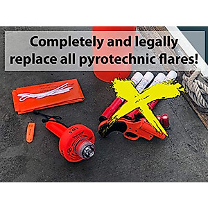 Sirius Signal C-1003 SOS LED Flare Electronic Visual Distress Signal Kit with Daytime Distress Flag and Whistle - CG Approved