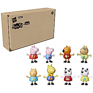 Peppa Pig School Classroom Toy Figures 8-Pack, Peppa Pig, George Pig, Peggi Panda, Candy Cat and More, Back to School Gifts for Kids, Ages 3+ (Amazon Exclusive)