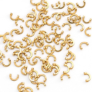 Dr.Fish 100 Pack Folded Clevises for Fishing Spinner Making, Lure Making Accessories Spinnerbait Spinner Blade Walleye Rig Alabama Rig Freshwater Inline Spinner Brass