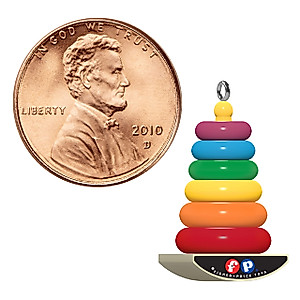 Hallmark Keepsake 0.875" Miniature Christmas Ornament 2021, Fisher-Price Rock-a-Stack Toy, Mini