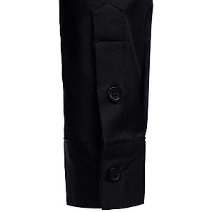 ZEROYAA Mens Hipster Solid Slim Fit Long Sleeve Mandarin Collar Dress Shirts ZLCL08 Solid Black XX-Large