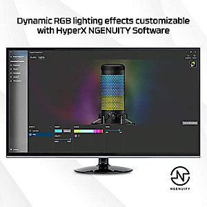 HyperX QuadCast S RGB USB Condenser Microphone for PC, PS4 and Mac, Anti-Vibration Shock Mount, Four Polar Patterns, Pop Filter, Gain Control, Gaming, Streaming, Podcasts (Renewed)