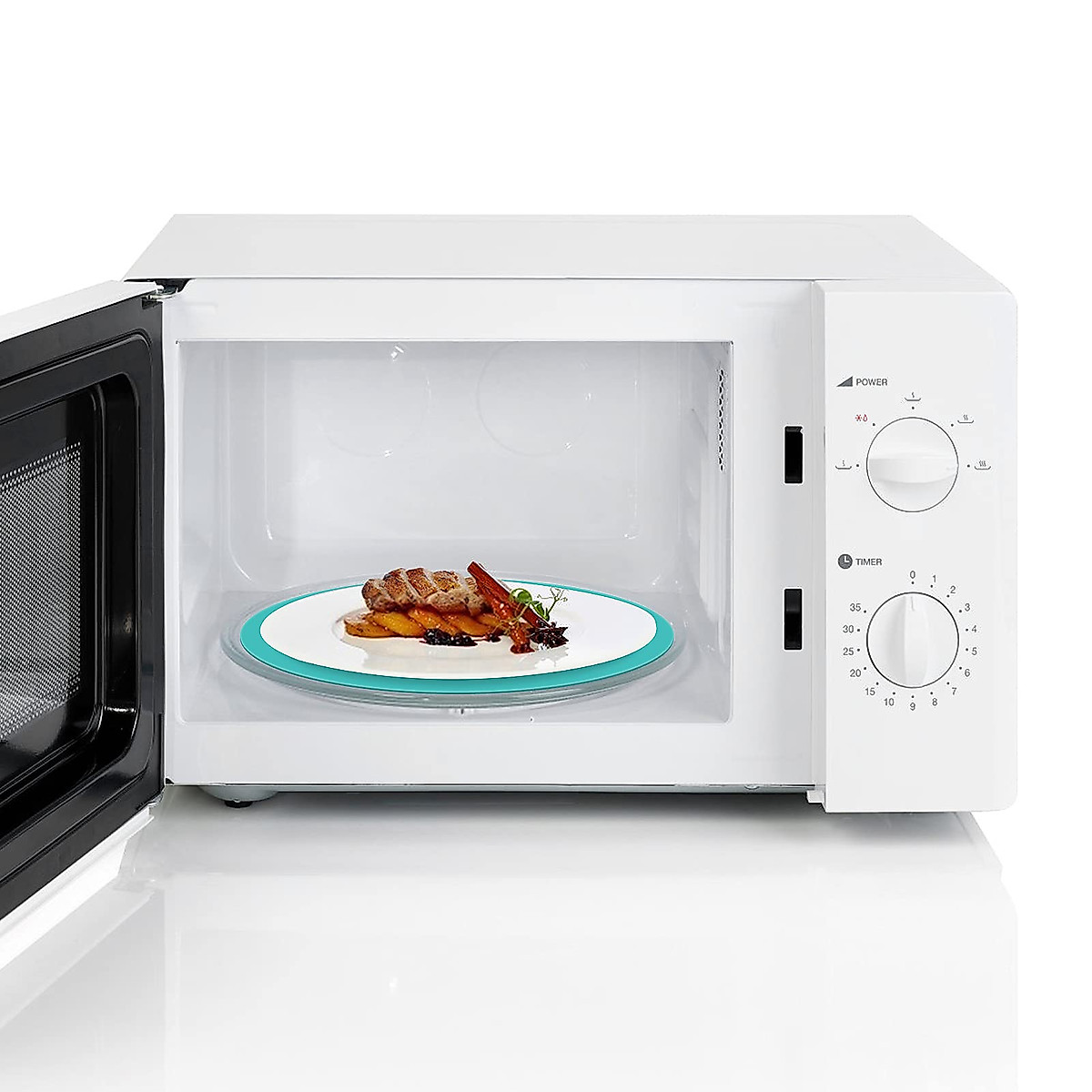 WIOR Silicone Microwave Mat, 4 PCs Round Non-Stick Heat Resistant Baking Mat Set, BPA-Free Multipurpose Turntable Oven Mat Hot Pad Pot Holder for Home Kitchen Restaurant Dining Table Trivet - 12 Inch