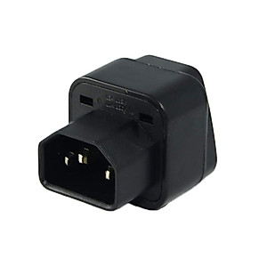 ANRANK IC141320AK UPS IEC C14 to Universal Female EU US UK AU C13 Socket Power Adapter AC Plug (2 Pack)