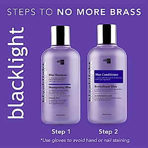 OLIGO PROFESSIONNEL - Blacklight Blue Shampoo - Sulfate-Free Blue Shampoo for Blonde and Color Hair - Revive Treated Hair - Refreshes Faded Highlights - 11 Amino Acids and Moisturizing Formula - 8.5oz