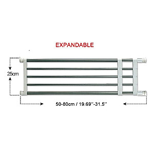 BAOYOUNI Closet Tension Shelf Rod Heavy Duty Wardrobe Organizer Adjustable Storage Shelves Rack DIY Closet Dividers Separators for Kitchen Bathroom Bedroom Garage, 19.69-31.5 Inches