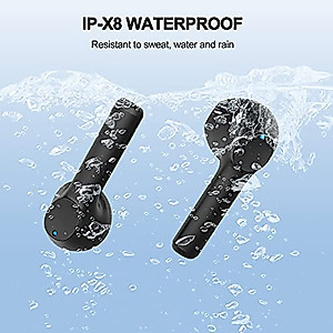 Elnicec Bluetooth Headphones True Wireless Earbuds 3D Stereo Built-in Microphone 30H Playback IPX8 Waterproof in-Ear Earphones for Smartphones，TV，Computers，Notebook