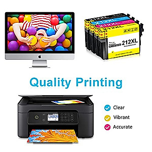 OINKWERE Remanufactured 212XL Ink Cartridge Replacement for Epson 212 Ink Cartridges 212 XL T212 to Use with XP-4100 XP-4105 WF-2850 WF-2830 Printer (1 Black,1 Cyan,1 Magenta,1 Yellow, 4 Pack)