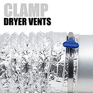 4 inch Thumb Screw Key Adjustable 304 Stainless Steel Hose Clamps, Pipe Clamp, Worm Gear Clamps, Dryer Vent Clamp, Dust Collection, Automotive, RV Clamp 5 pack (4" Hose Clamp 5 Pack)