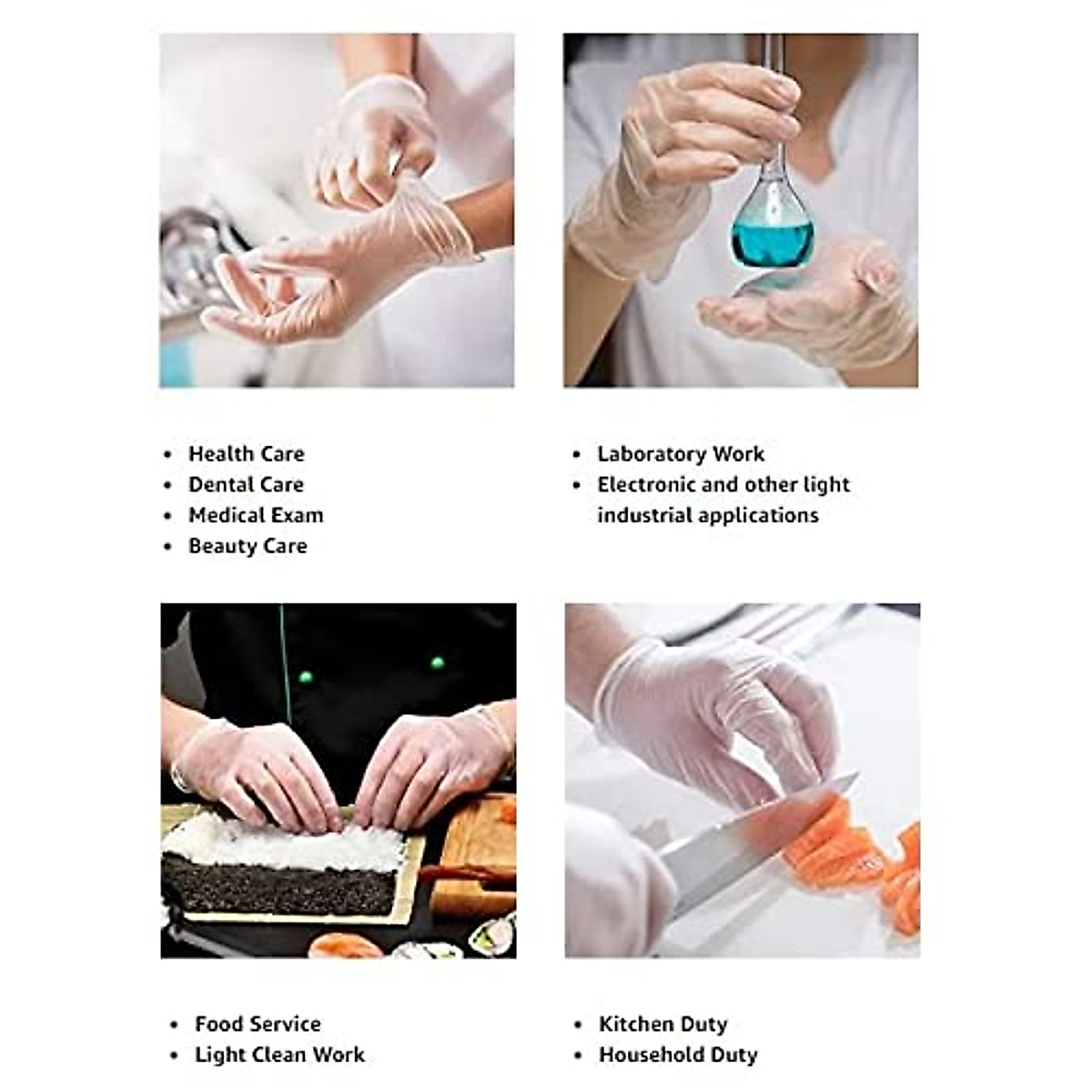 Basic Diagnostic VGPF3004 Clear Vinyl Exam Gloves, Latex-Free & Powder-Free, Extra-Large, Pack of 1000