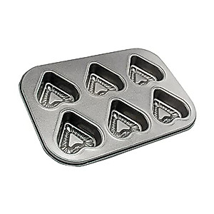 BESTonZON 3pcs 6 Heart Shaped Cake Pan Mini Muffins Mini Paper Cups Heart Pastry Heart Shaped Cupcake Pan Heart Cupcake Tray Baking Tray Baking Tools Cupcake Maker Bakeware Halloween