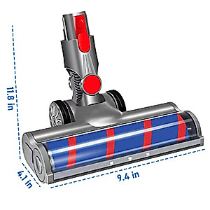 ALSTON Soft/Hard Roller Floor Brush Motorhead Attachment Vacuum Cleaner Head Replacement for Dyson V7 V8 V10 V11 V15 with LED Headlight and Triger Lock