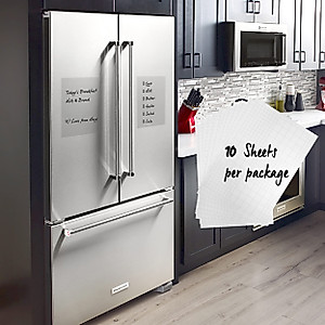 AcrossSea Clear Dry Erase Board Sticker - 10 Sheets of A4 - Transparent Self Adhesive White Board Sticker - Clear Dry Erase Board for Refrigerator, Desk, Office & Kids Room