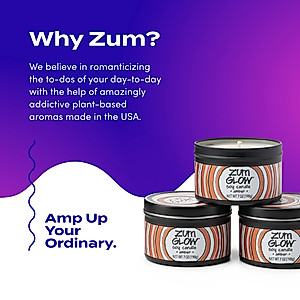 Indigo Wild Zum Glow Amber Candle - Soy Wax Candle with Lead-Free Wick - Relaxing Candles Scented with Essential Oils - Long-Lasting Scented Candles - 30-Hour Burn Time - 7 oz (3 Pack)